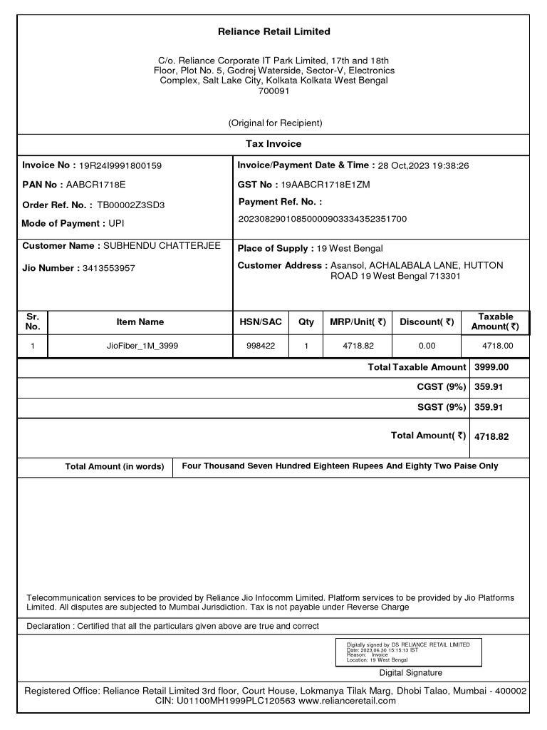 October Invoice | PDF | Receipt | Invoice