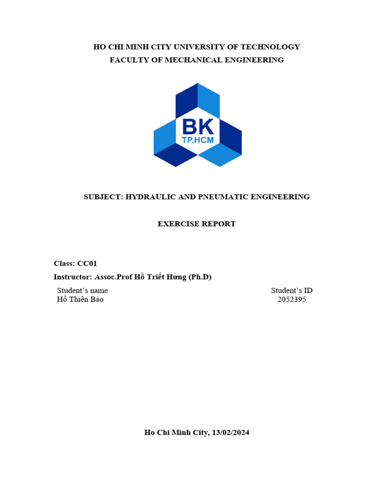 Exercise Report | PDF | Pump | Electric Motor