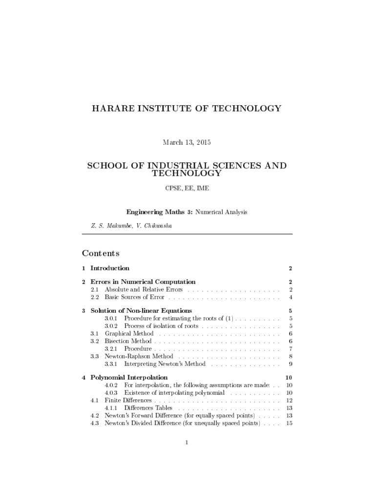 Numerical Methods 1 Pdf Numerical Analysis Spline Mathematics
