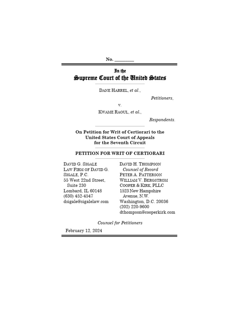 Harrel v. Raoul - FPC Asks Supreme Court To Hear Lawsuit Challenging ...