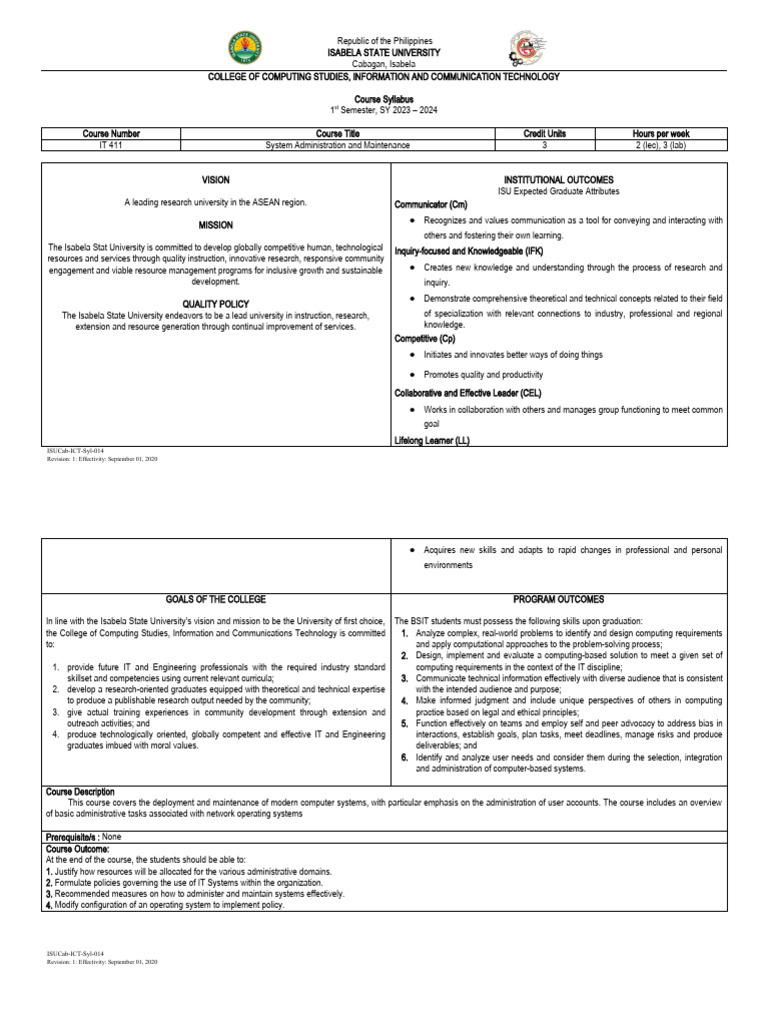 Updated-4th-year_IT-411-System-Administration-and-Maintenance | PDF ...