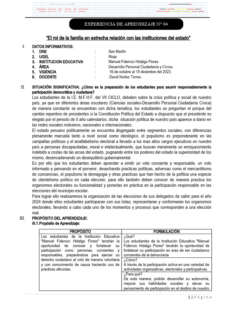 EDA No. 4-DPCC-CICLO VII. | PDF | Aprendizaje | Evaluación