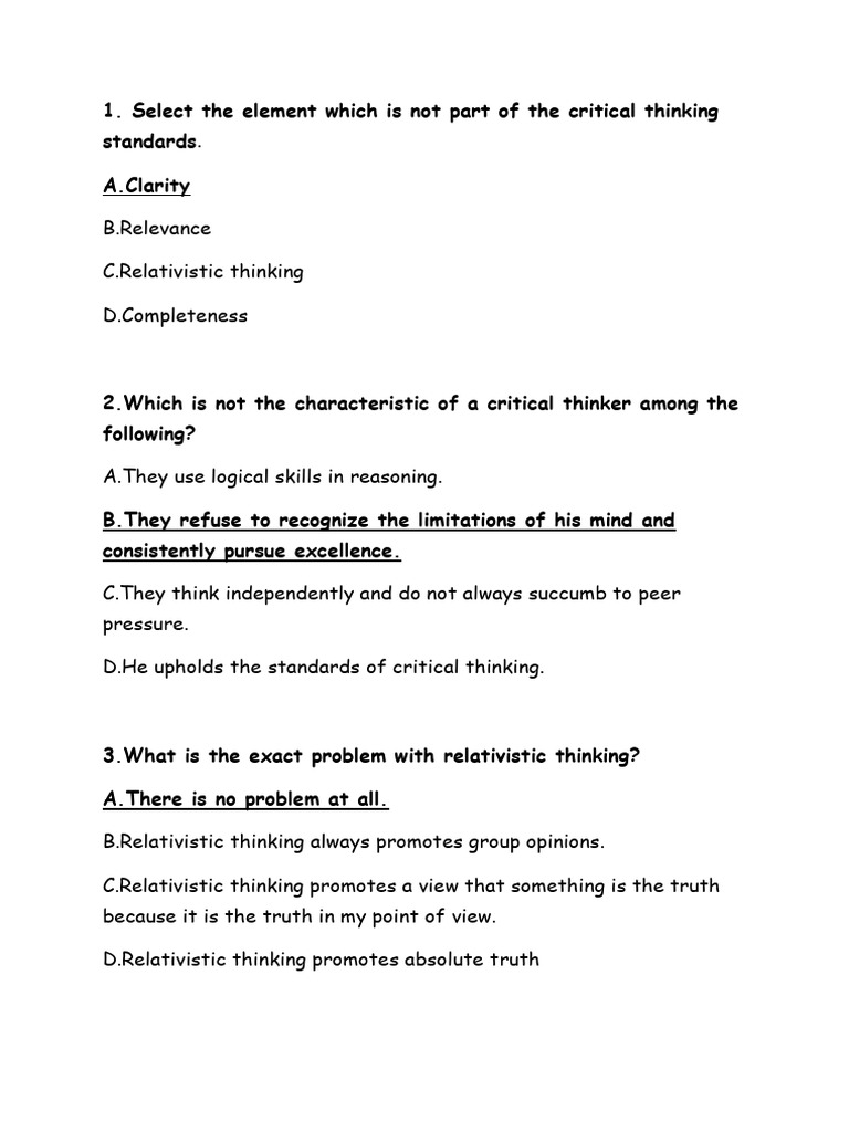 Critical Thinking | PDF | Thought | Critical Thinking
