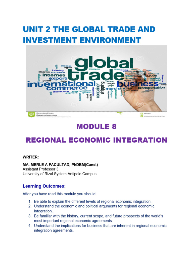 Economic Integration | PDF | Free Trade | North American Free Trade Agreement