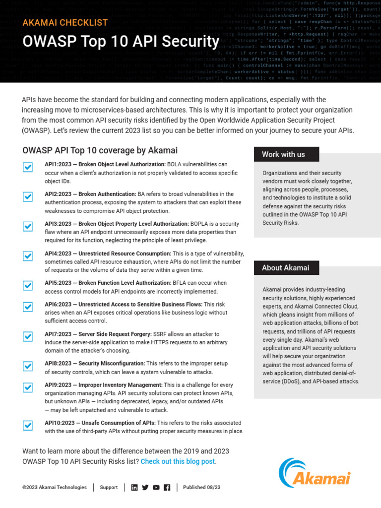 Owasp API Top 10 | PDF | Security | Computer Security
