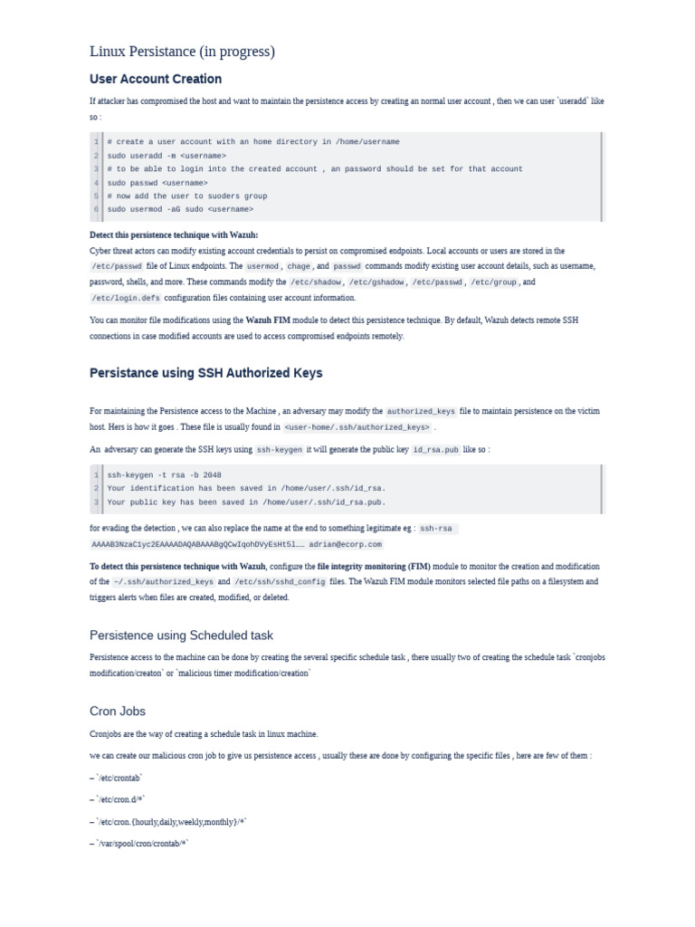 Linux Persistance | PDF | User (Computing) | Sudo