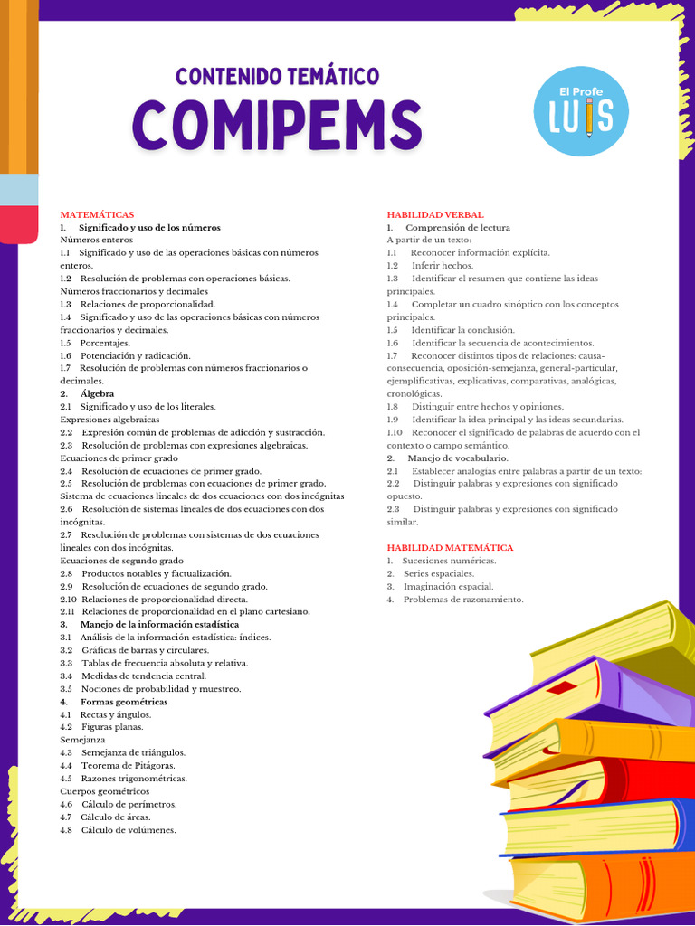 Contenido Temático COMIPEMS | PDF | Química | Ecuaciones
