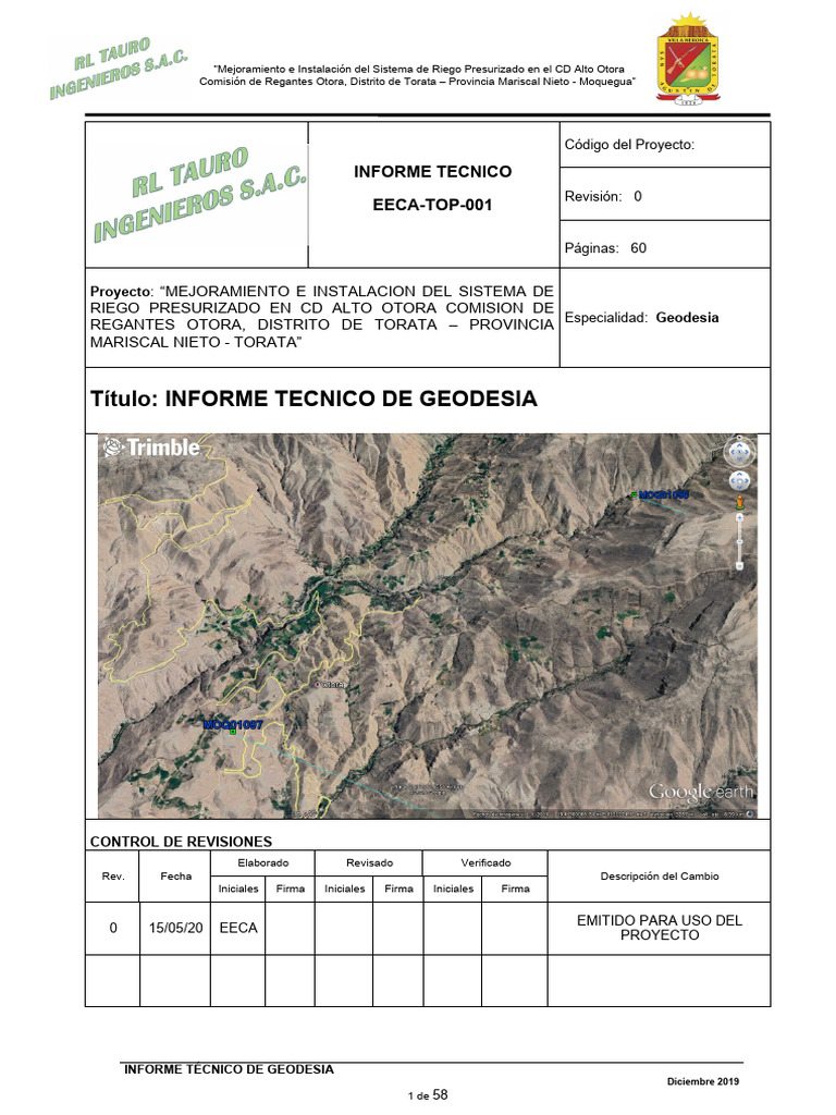 Informe de Geodesia Otora - Torata 2020 | PDF | Sistema de Posicionamiento Global | Geodesia