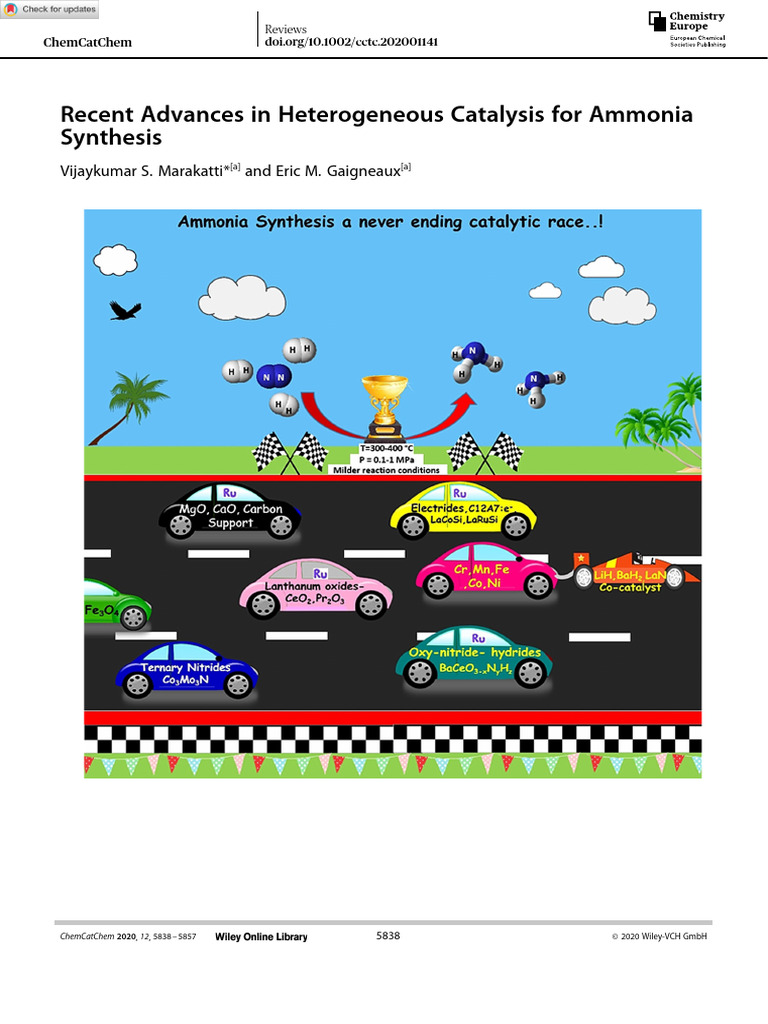 Recent Advances in Heterogeneous Catalysis For Ammonia Synthesis | PDF ... Recent Advances in Heterogeneous Catalysis For Ammonia Synthesis | PDF ...