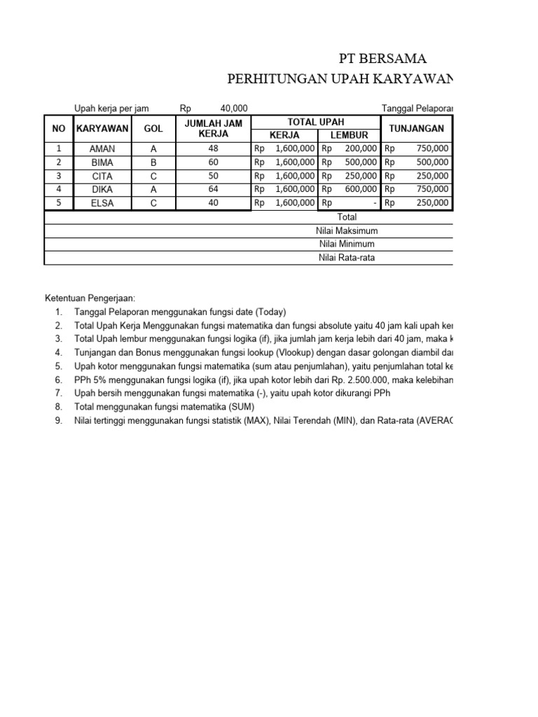 Soal Spreadsheet | PDF