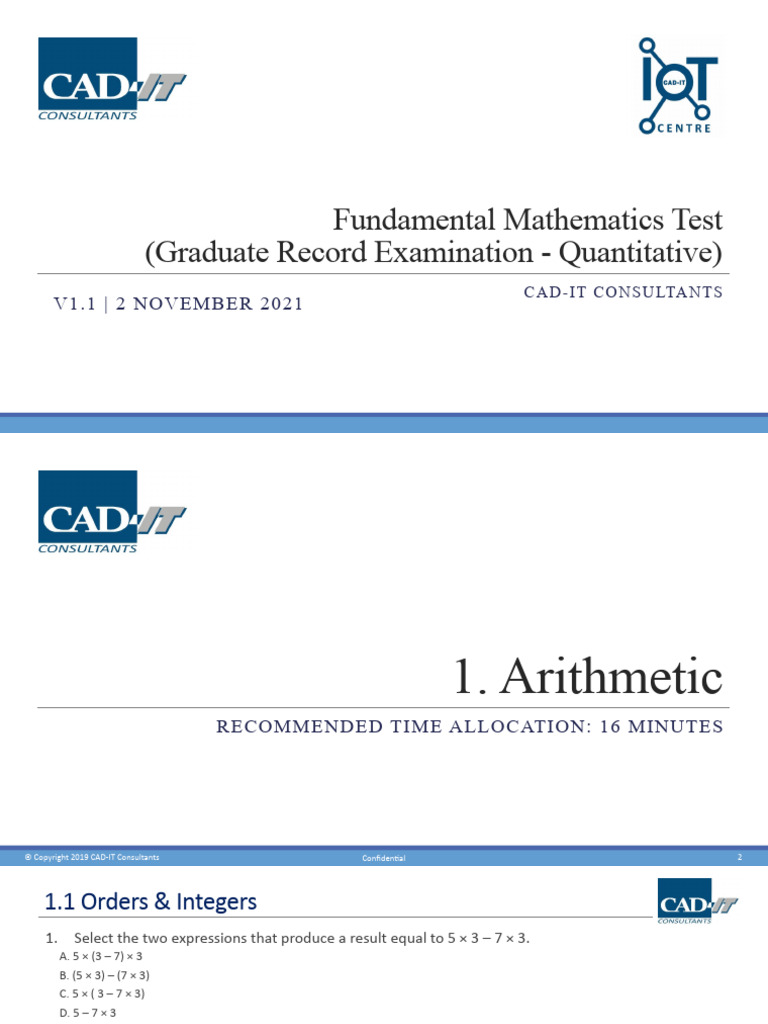 Fundamental Mathematics Test | PDF | Numbers | Mathematics