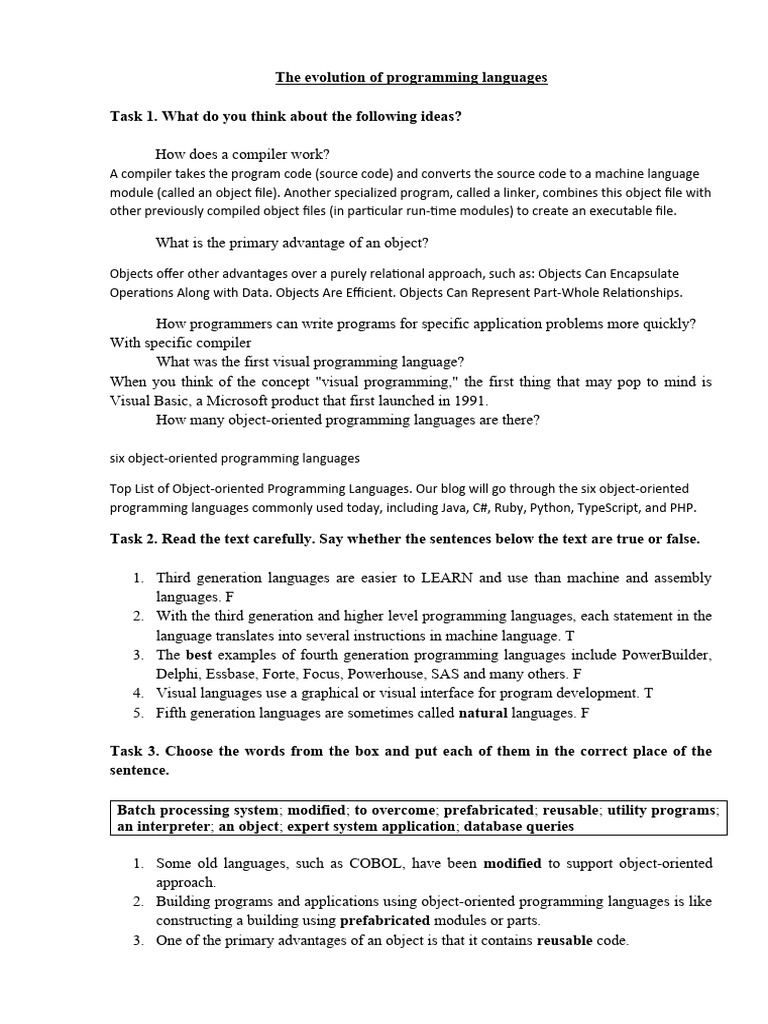 2 The Evolution of Programming Languages | PDF | Programming | Computer ... 2 The Evolution of Programming Languages | PDF | Programming | Computer ...