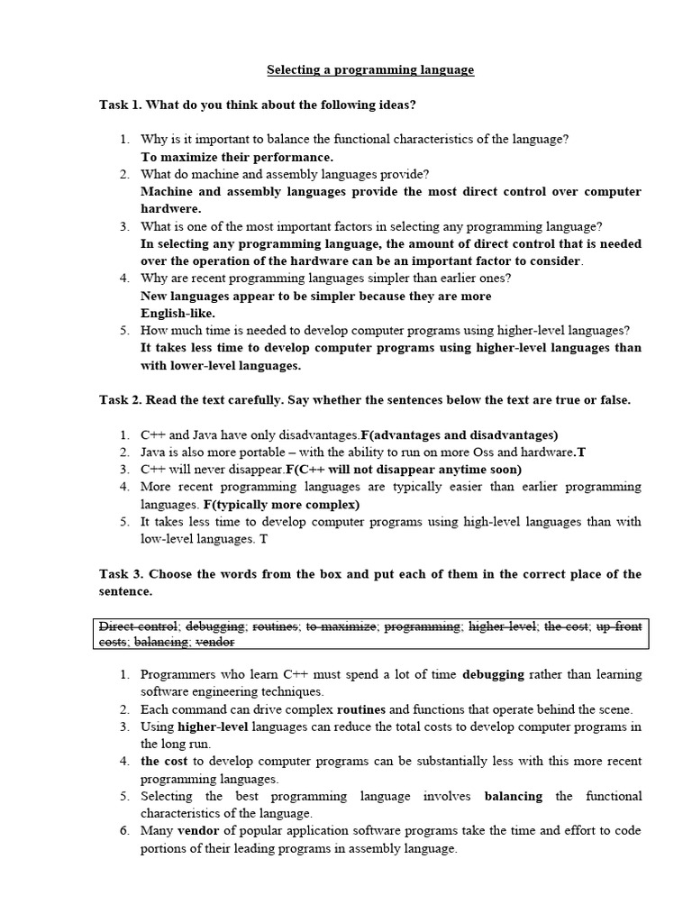 3 Selecting A Programming Language | PDF | Computer Programming | Programming Language
