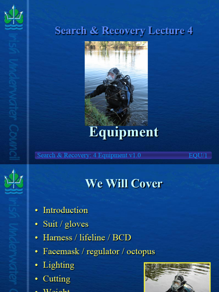 Search & Recovery Equipment Overview | PDF | Scuba Diving | Safety