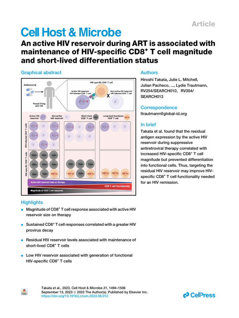jurnal hiv | PDF | Hiv | T Cell