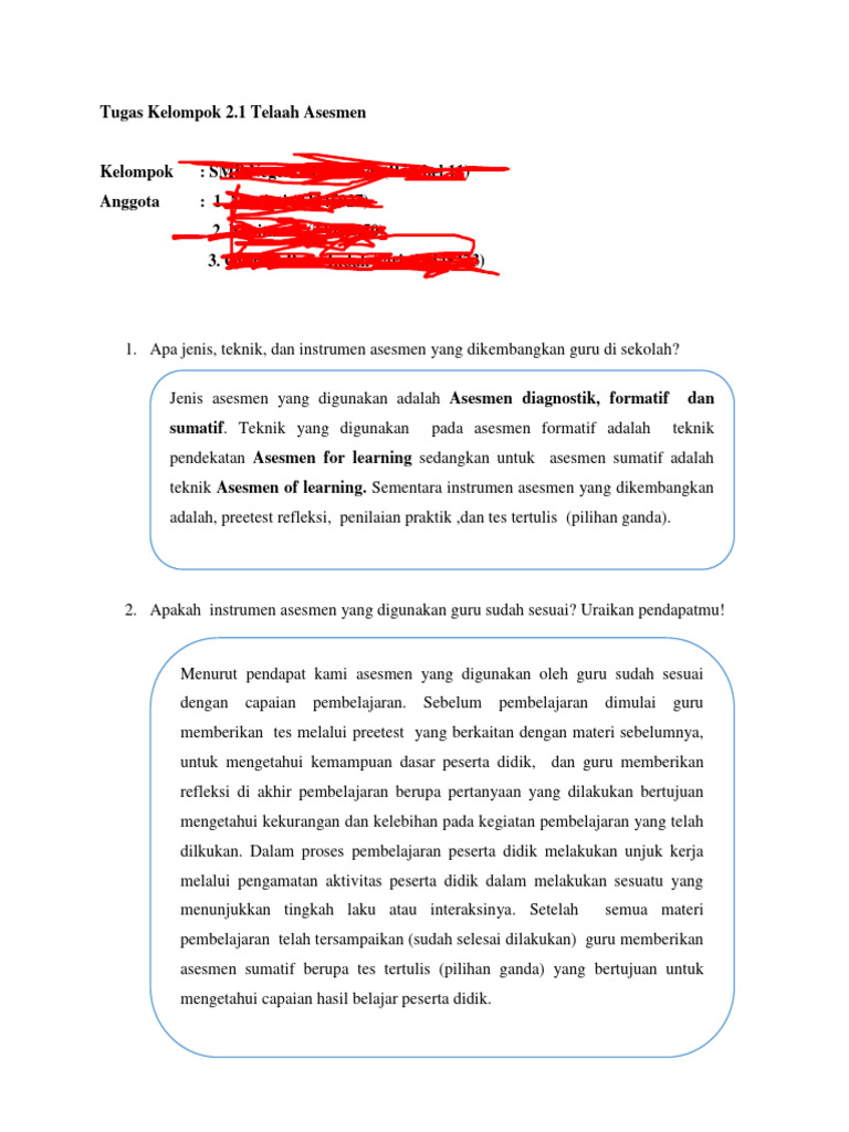 2.1 Telaah Instrumen (Tugas Kelompok) | PDF