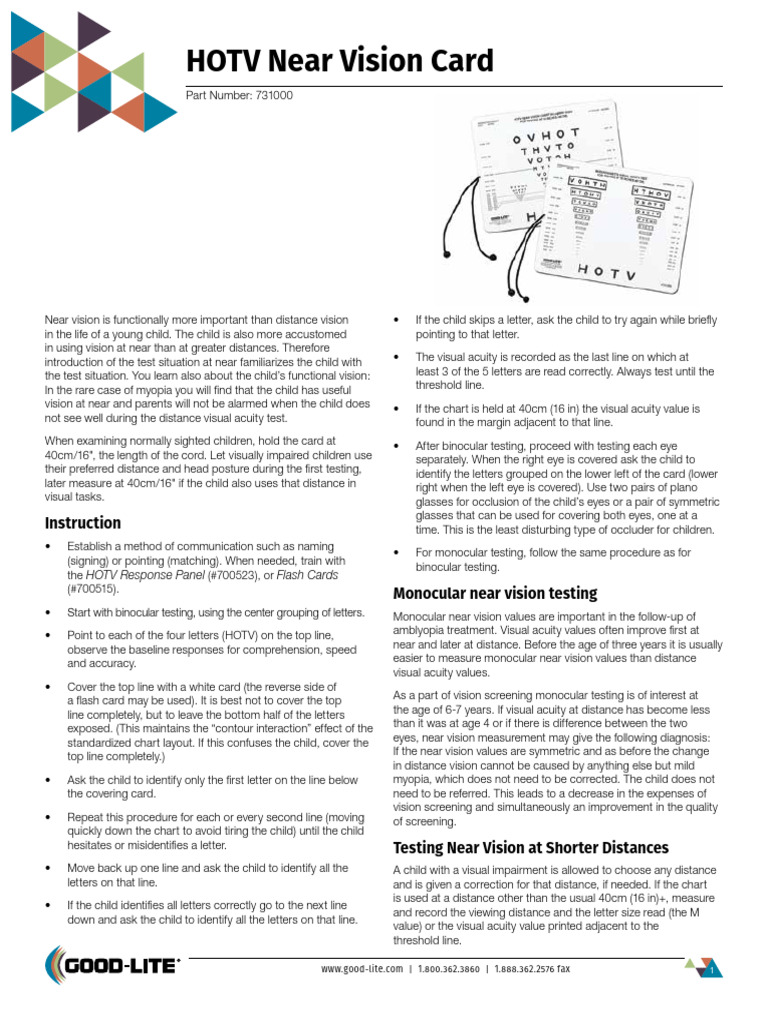 Instructions Web | PDF | Visual Acuity | Vision