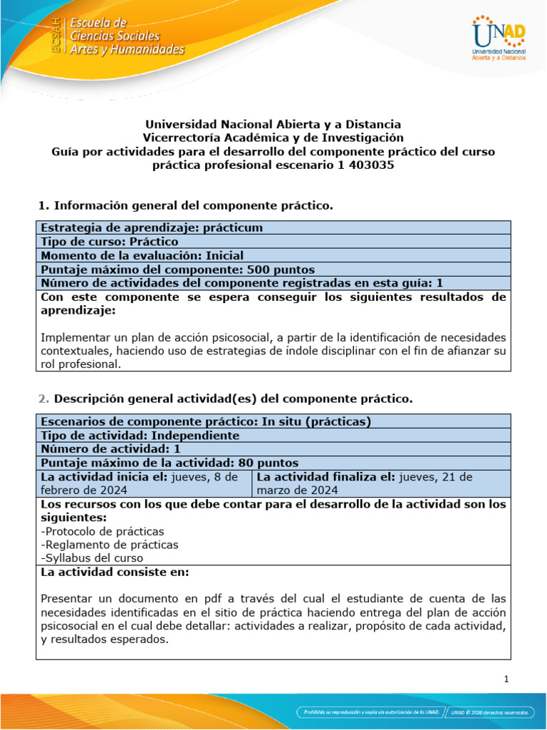 Guía para El Desarrollo Del Componente Práctico y Rúbrica de Evaluación - Unidad 1 - Fase 1 ...