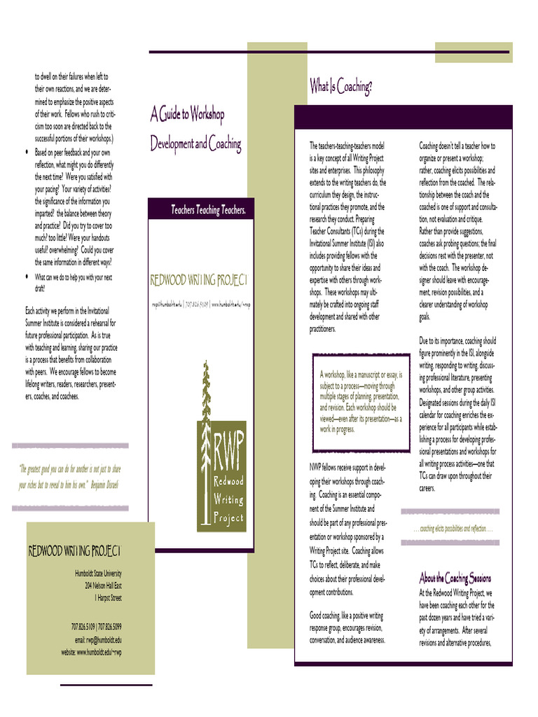 Coaching Brochure | PDF | Cognition