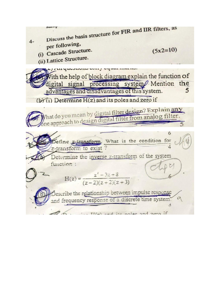 DSP Imp Question | PDF | Digital Signal Processing | Filter (Signal Processing)