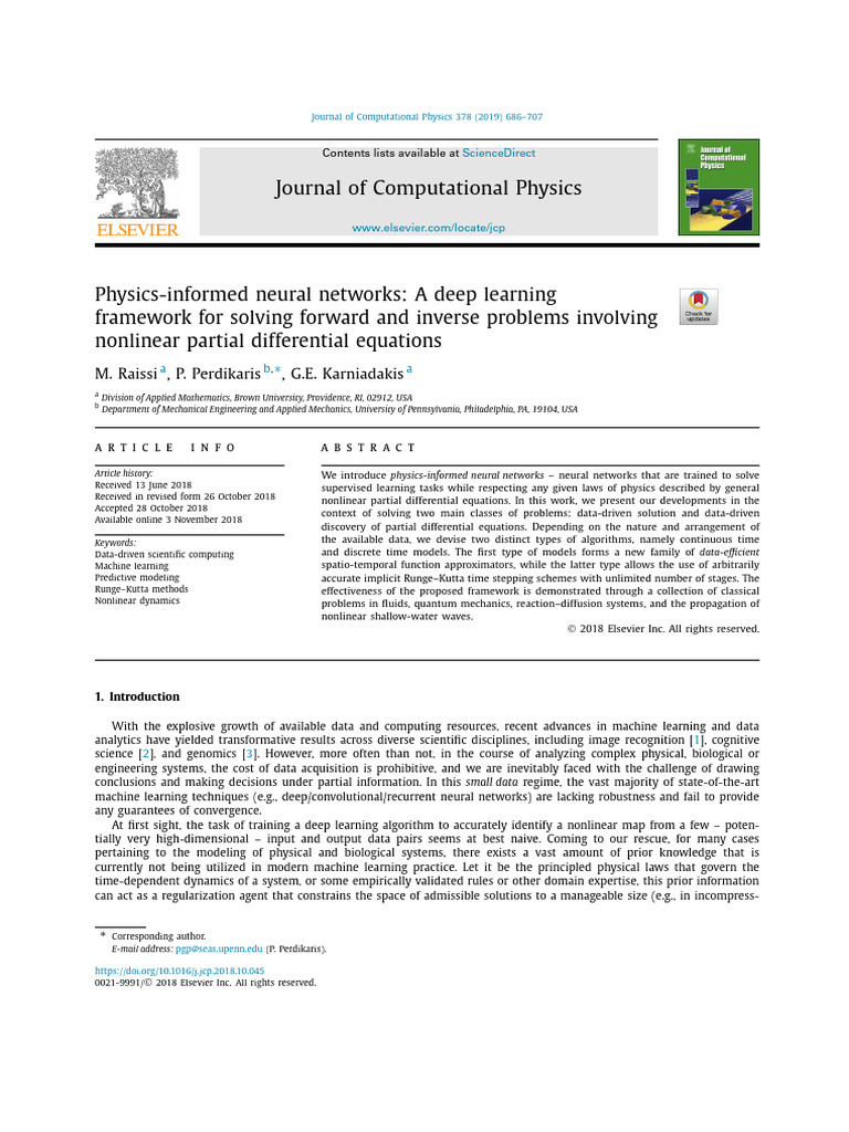 Physics-Informed Neural Networks | PDF | Partial Differential Equation | Machine Learning