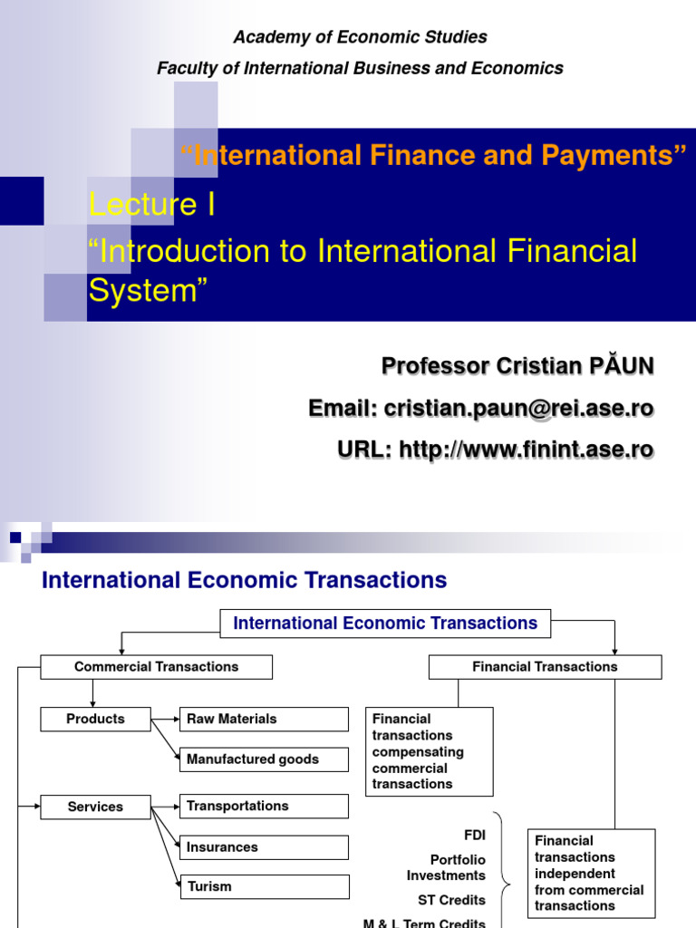 2021 Lecture 1 Introduction To International Financial System | PDF ...
