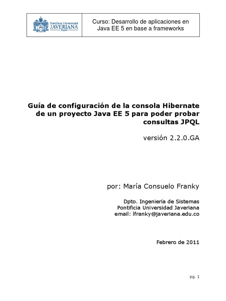 10 Guia Configurar Consola Hibernate JPQL | PDF | Eclipse (software) | Marco de software