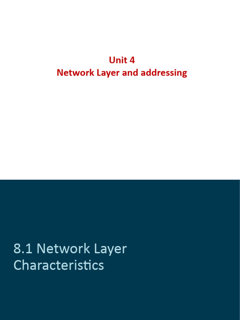 Unit - 4 - Network Layer and Addressing | PDF | Ip Address | I Pv6