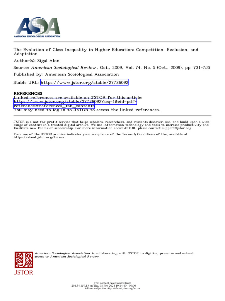 Class Inequality in Higher Education | PDF | Social Inequality ...