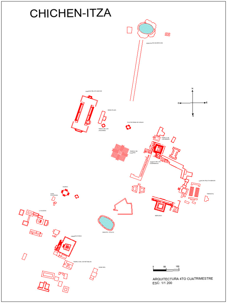Mapa de Chichén Itzá y sus templos | PDF