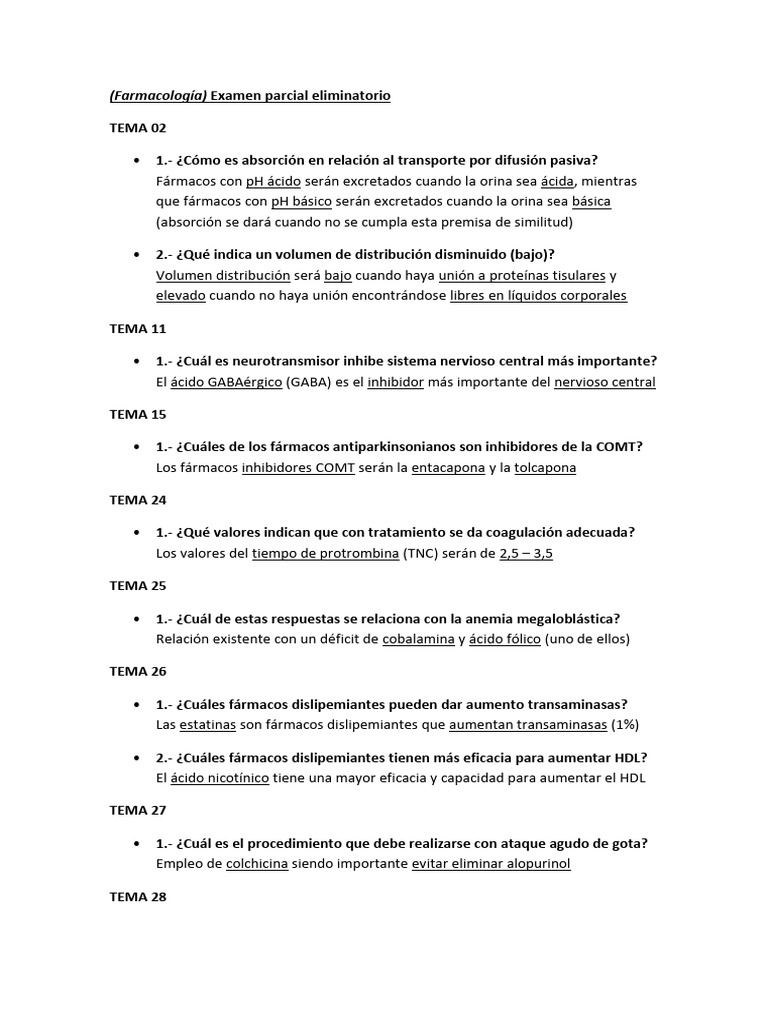 Examen (Farmacología Parcial) | PDF | Antipsicótico | Benzodiazepinas