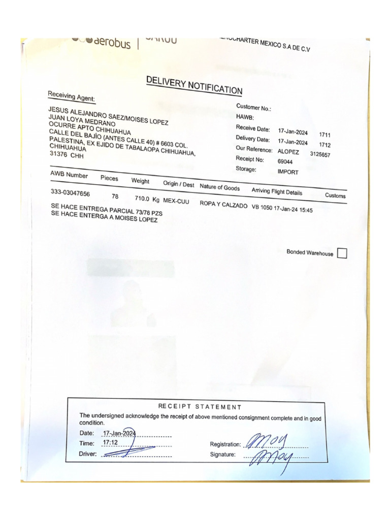 Delivery Notification | PDF