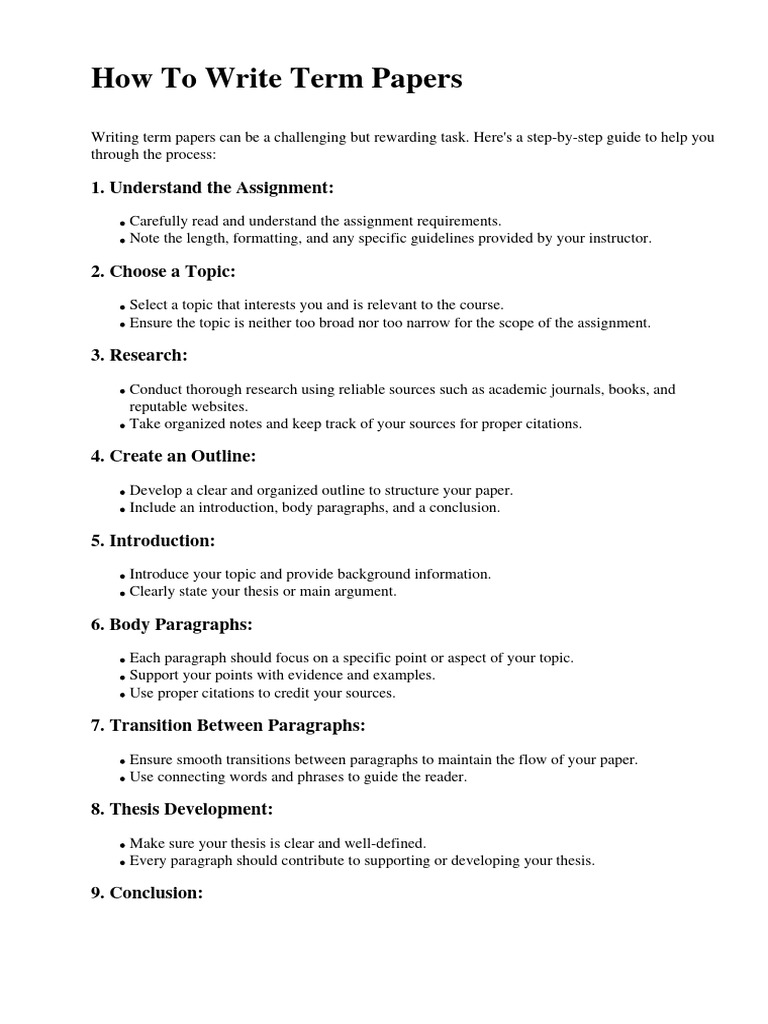 How To Write Term Papers | Download Free PDF | Citation | Thesis