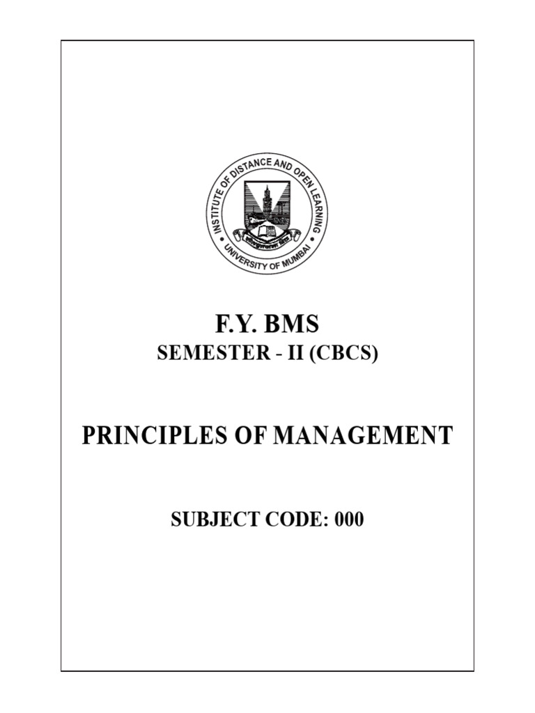 FYBMS Principles of Management SEM II | Download Free PDF | Consultant ... FYBMS Principles of Management SEM II | Download Free PDF | Consultant ...