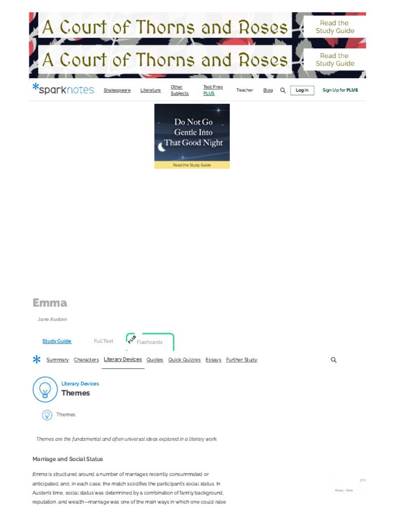 Emma - Themes - SparkNotes | PDF | Emma (Novel)