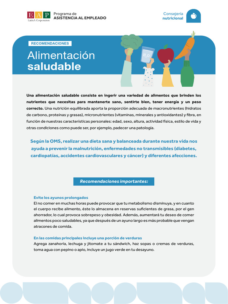Recomendaciones - Alimentación saludable | PDF | Alimentos | Nutrición