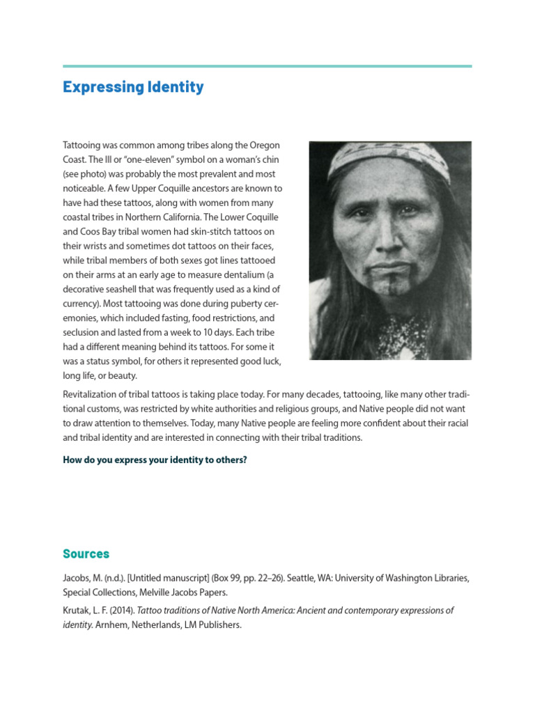 Materials GR10 Expressing Identity Tattoo Example | PDF