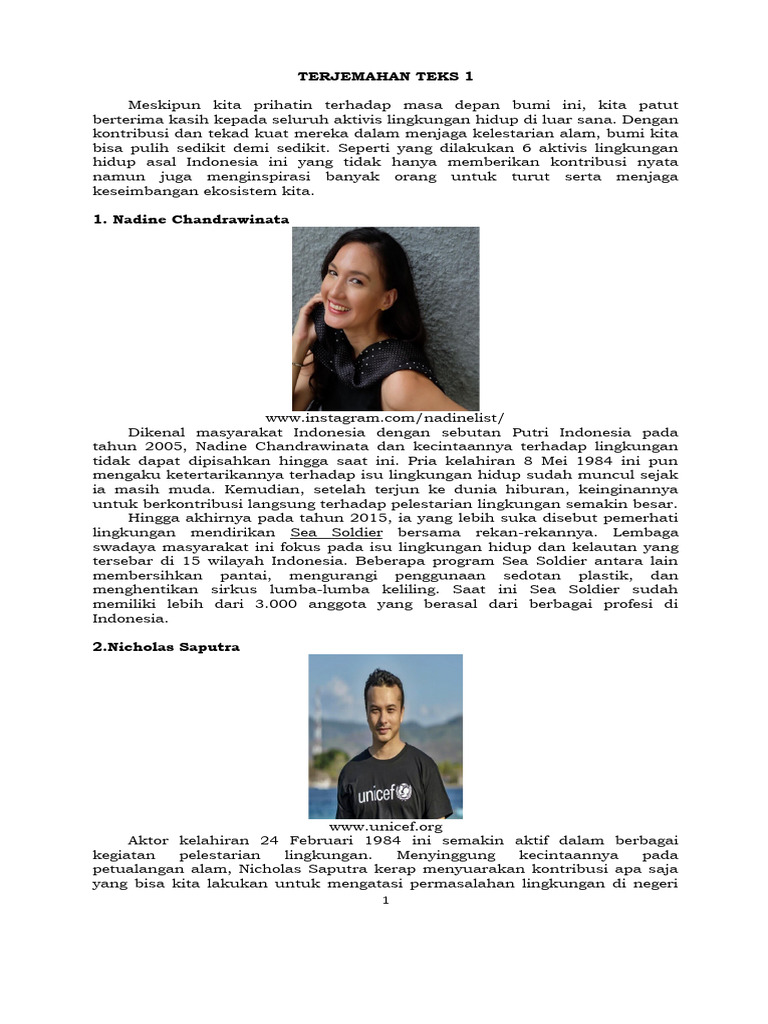 Terjemah Teks 1 2024 | PDF