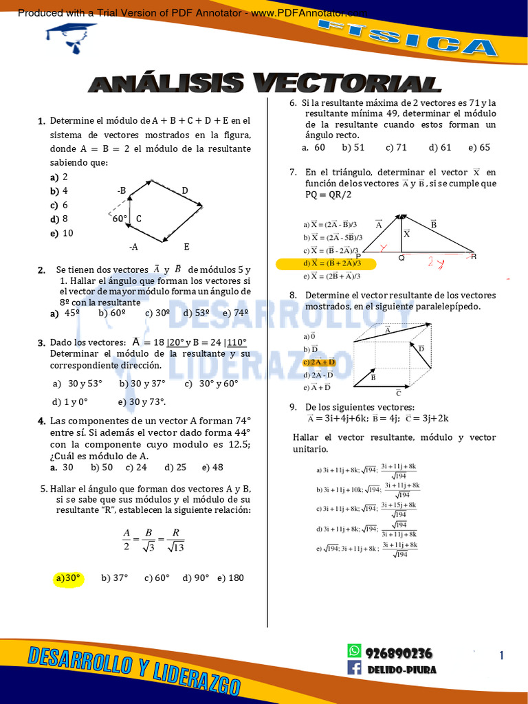 Analisis Vectorial | PDF | Vector Euclidiano | Álgebra abstracta