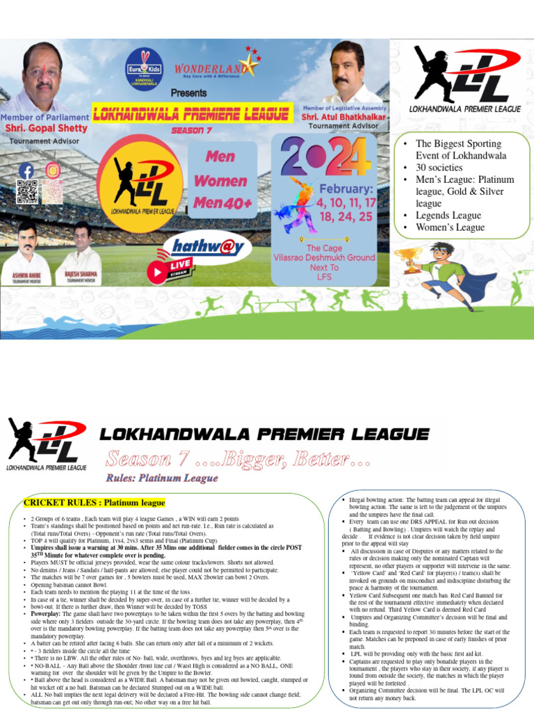 LPL 7 Final Rules | PDF | Bowling (Cricket) | Sports