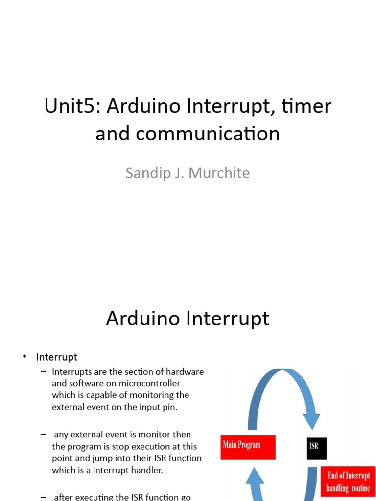 5 Unit5 Arduino Interrupt, Timer and Communication | Download Free PDF | Arduino | Microcontroller