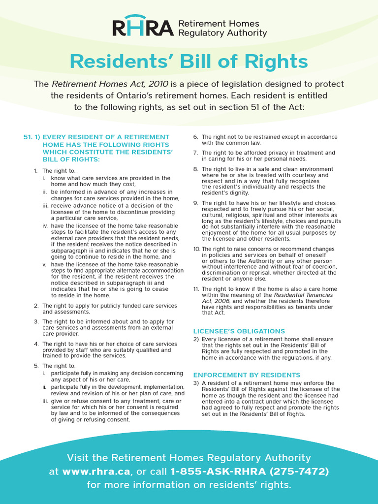 Bill of Right RHRA | PDF | Landlord | Rights