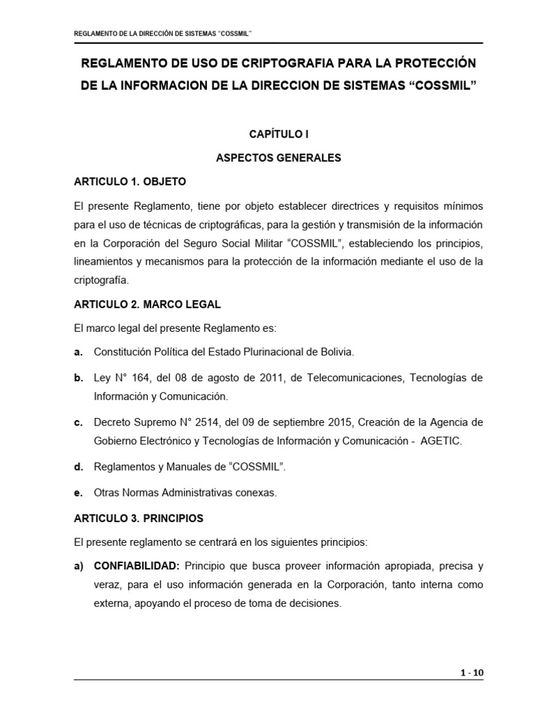Reglamento Uso de Criptografia | PDF | Clave (criptografía) | Criptografía
