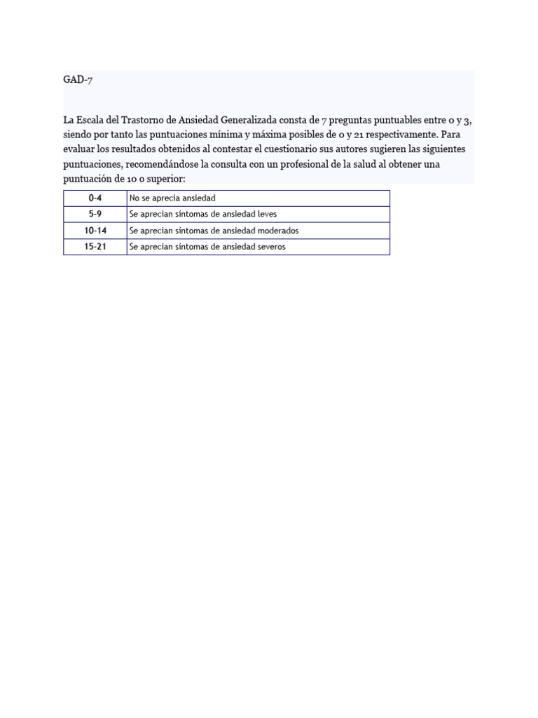 Gad 7 Correcion | PDF