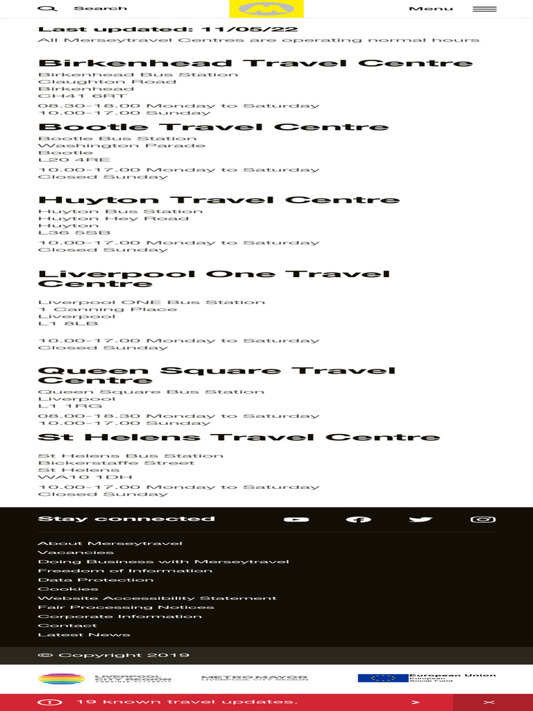Merseytravel Centres Merseytravel | PDF