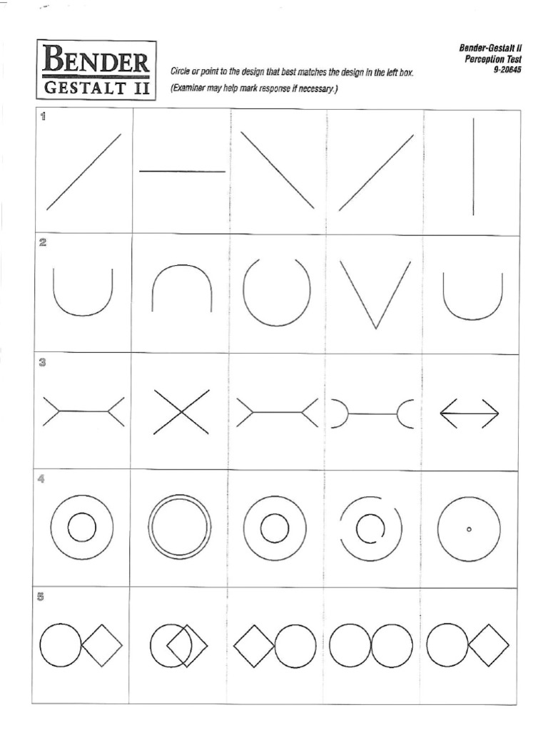 Bender Gestalt II Perception Test | PDF