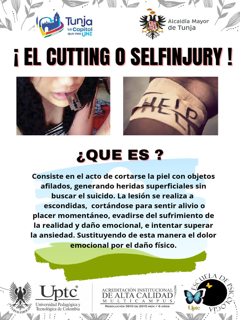 ¡QUE ES EL Cutting o Selfinjury! | PDF | Las emociones | Sufrimiento