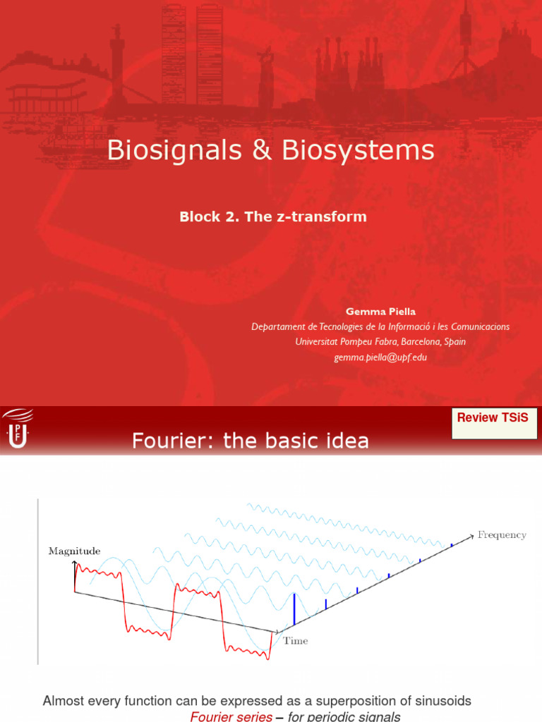 Biosignals & Biosystems: Block 2. The Z-Transform | PDF | Fourier Analysis | Mathematical Objects