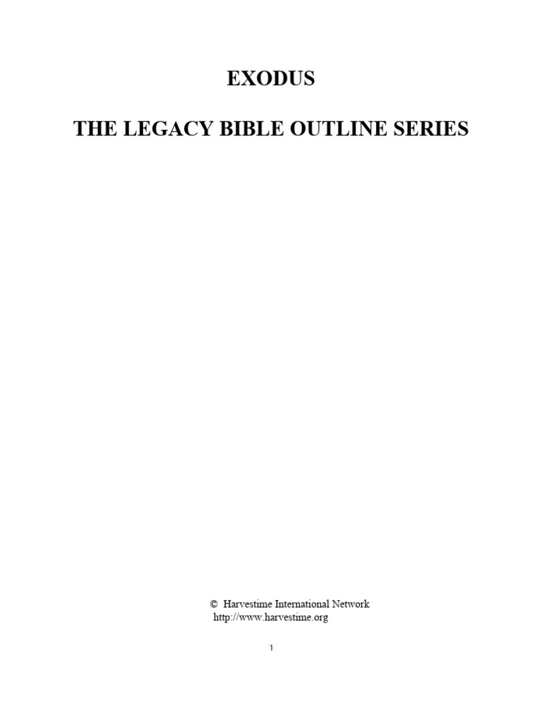 Exodus Outline | PDF | Moses | Book Of Exodus