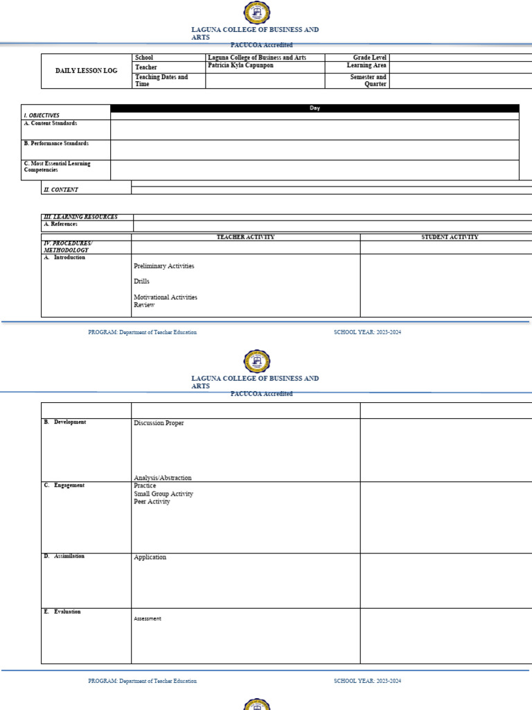 Detailed DLL CAPUNPON - TTL2 | PDF | Teachers | Teacher Education